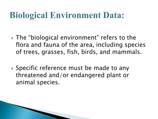 Environmental inventory / baseline studies | PPTX | Environmental ...