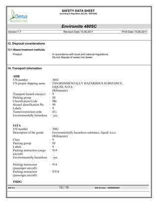Enviromite 480 sc (english sds) | PDF