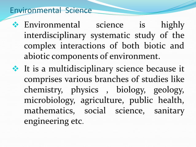 Environment and Multidisciplinary Nature | PPTX