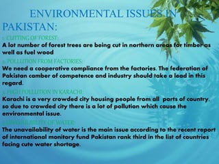 Environment and importance and environmental issues in Pakistan | PPT