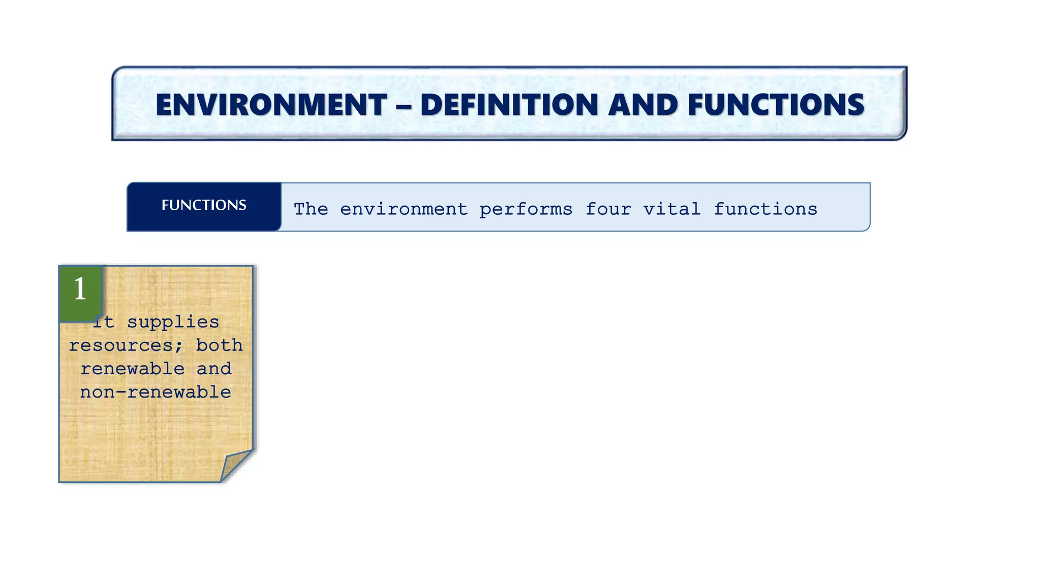 Environment - Definition and Functions | PPTX