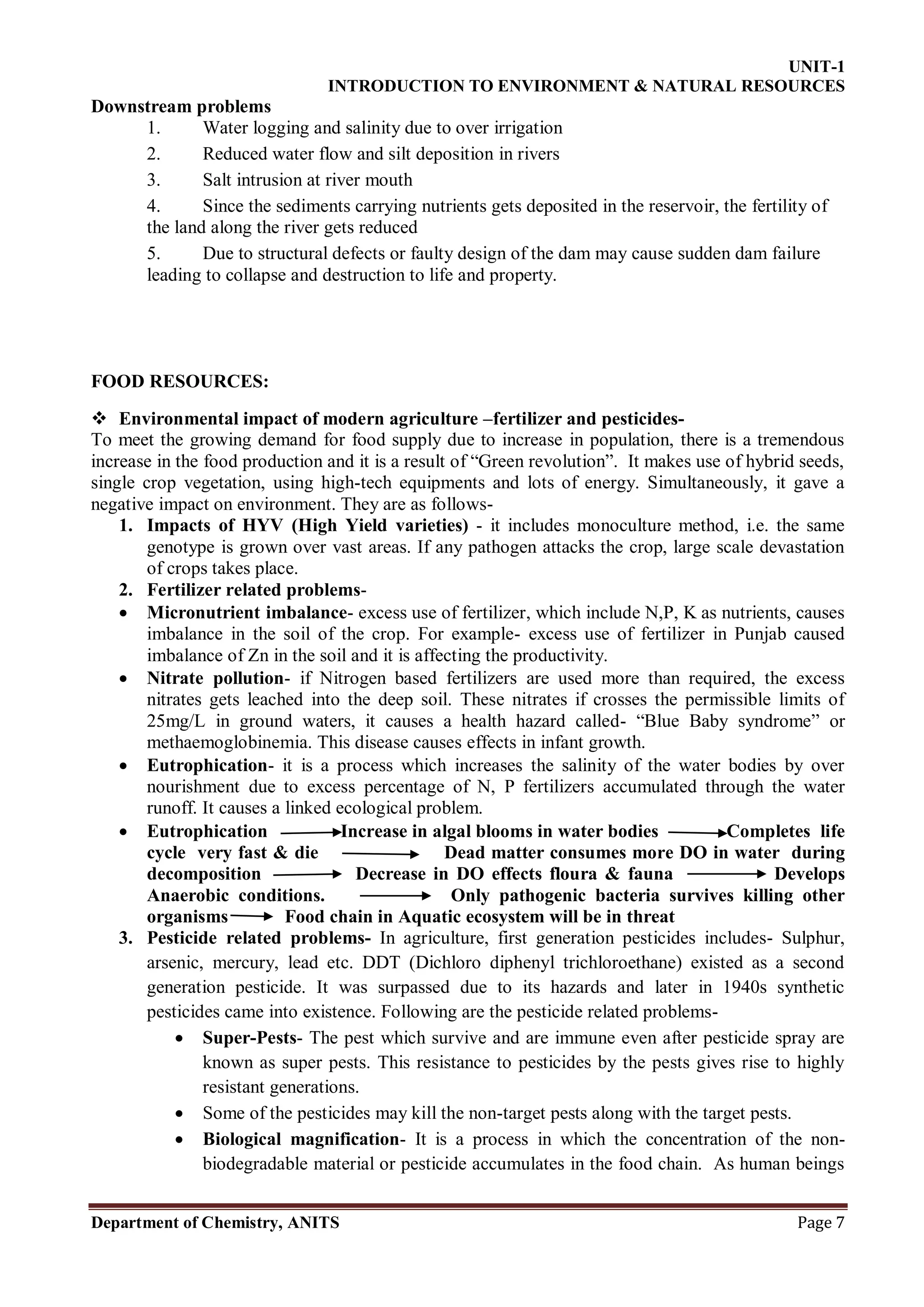 INTRODUCTION TO ENVIRONMENT & NATURAL RESOURCES | PDF