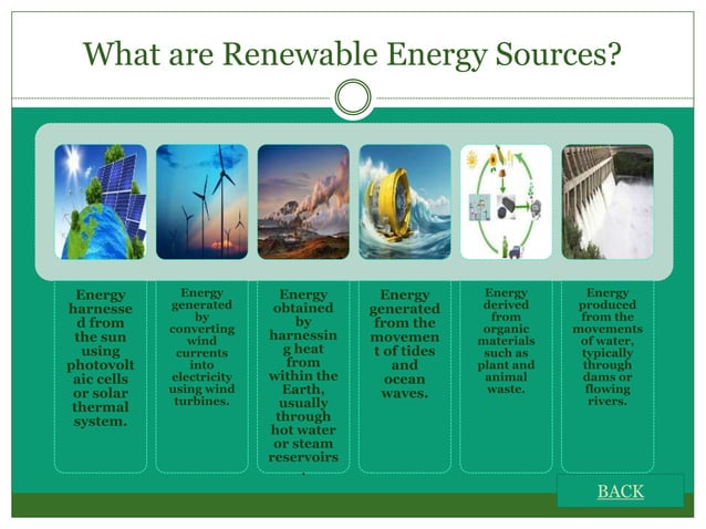 ENVIRONMENT~ Renewable Energy Sources and their future prospects. | PPTX