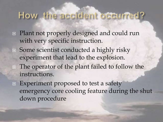 CHERNOBYL NUCLEAR DISASTER CASE STUDY.pptx | Environment | Science