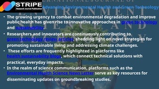 Environmental Health And Green Technology | PPT