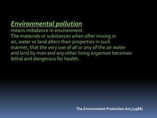 Environment Act, 1986 | PPTX