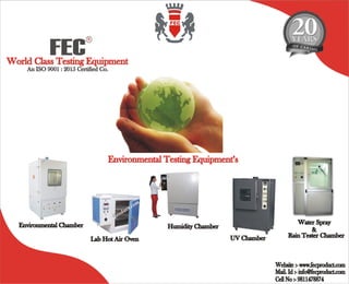 Testing/Manufacture/Environmental testing equipment | PDF