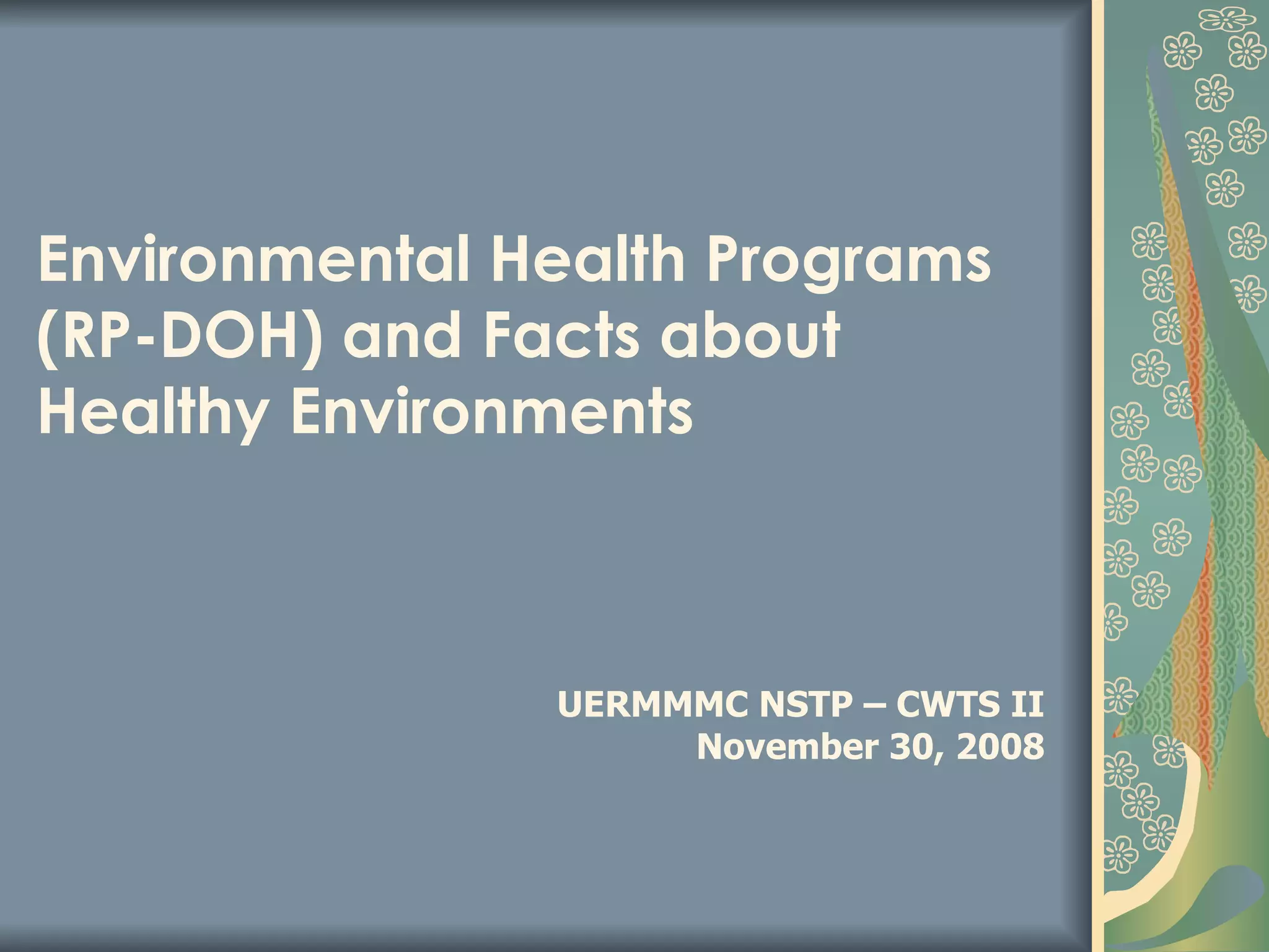 Environmental Health Programs | PPT