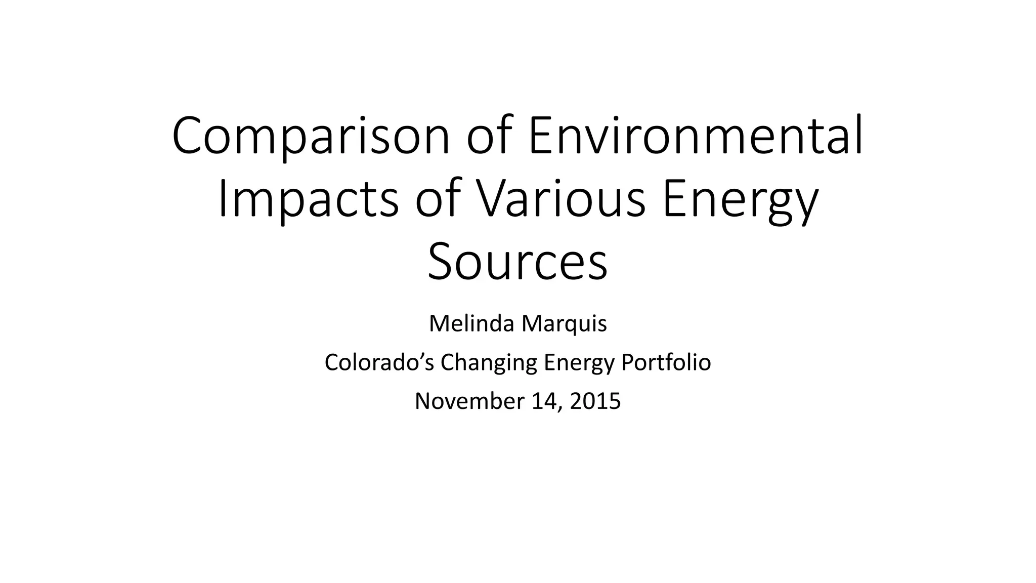 Environmental impacts of renewable energy production" | PPTX