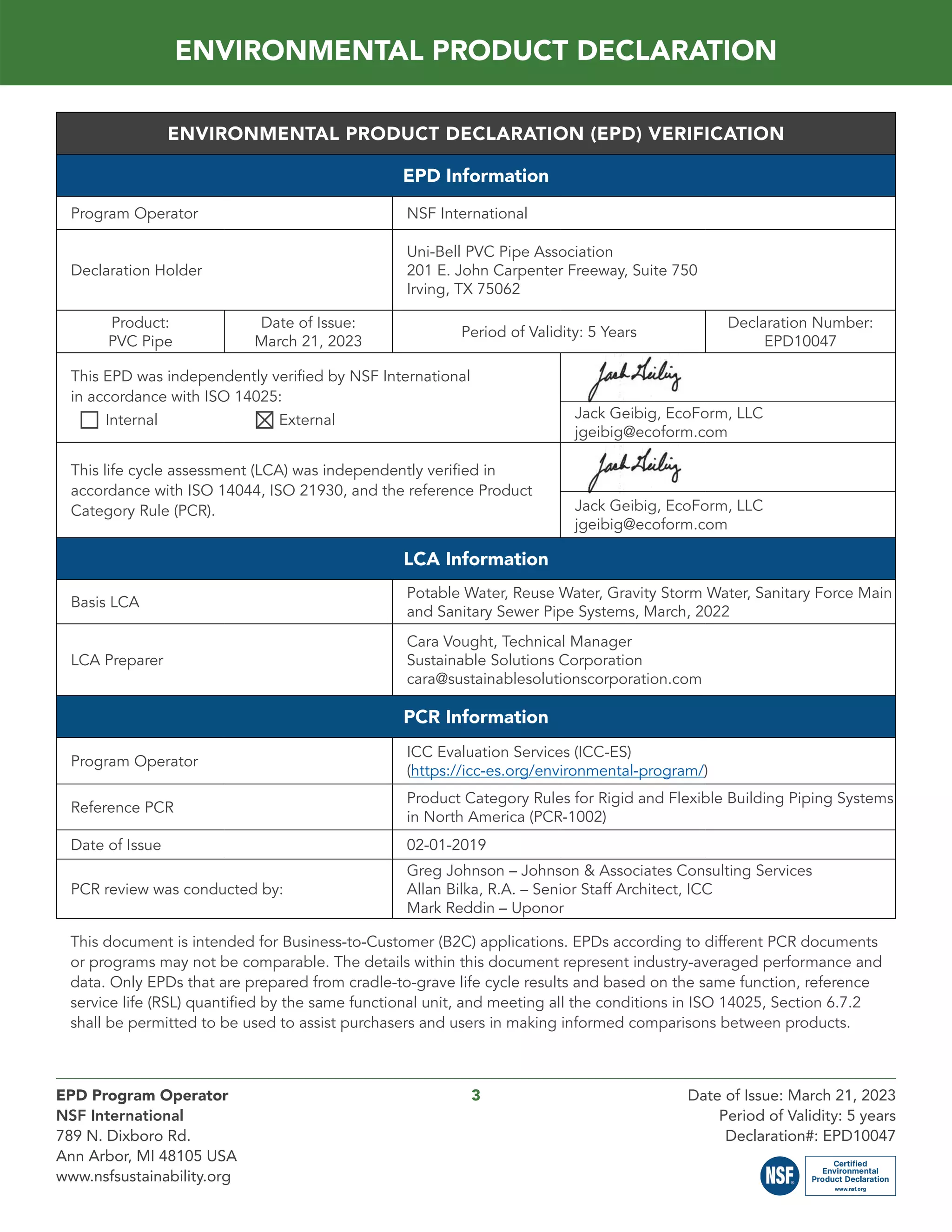 environmental-product-declaration-2023.pdf | Chemistry | Science