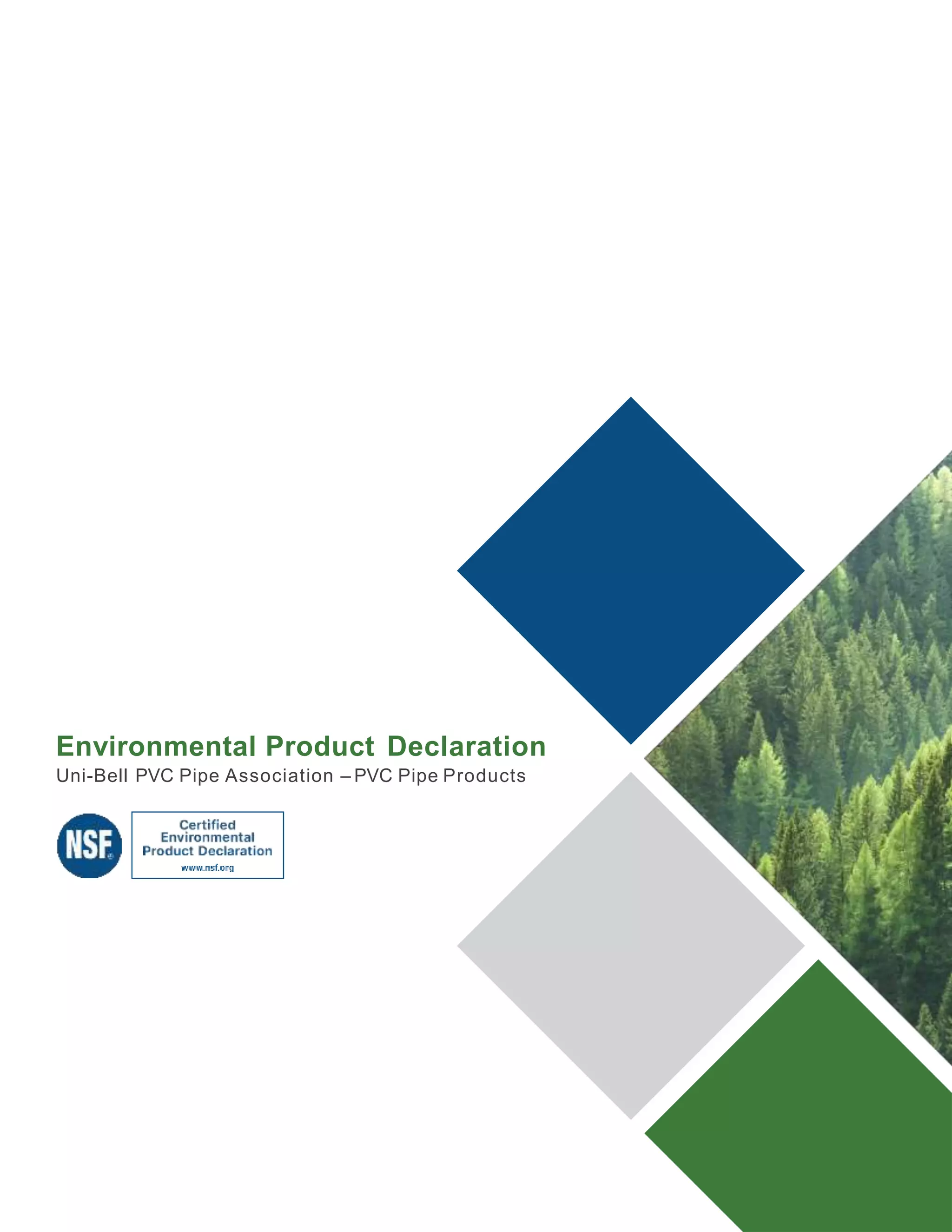 Uni-Bell PVC Pipe Association ENVIRONMENTAL PRODUCT DECLARATION | PDF