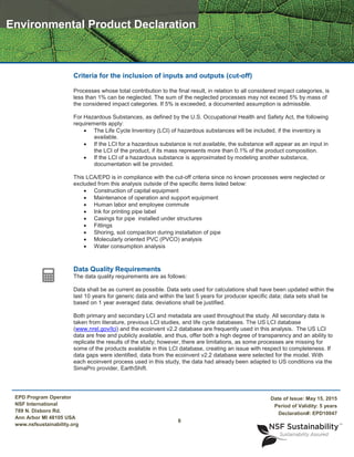 Environmental Product Declaration UniBell | PDF