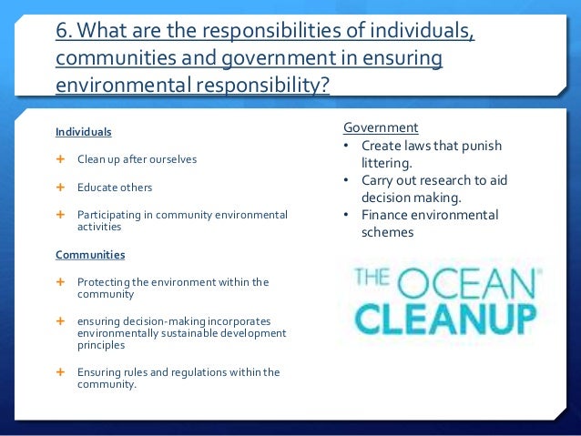 Environmental responsibility