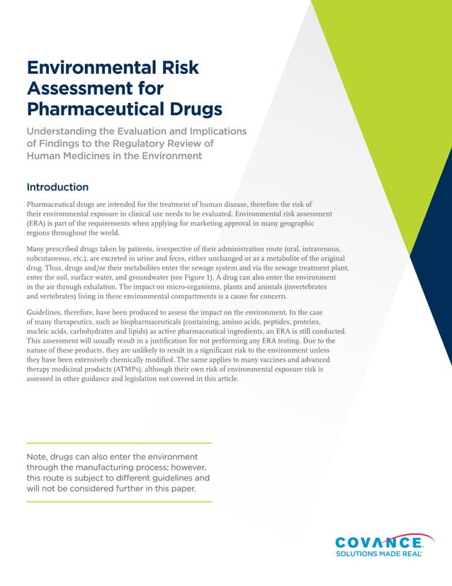 Environmental Risk Assessment for Pharmaceutical Drugs | PDF