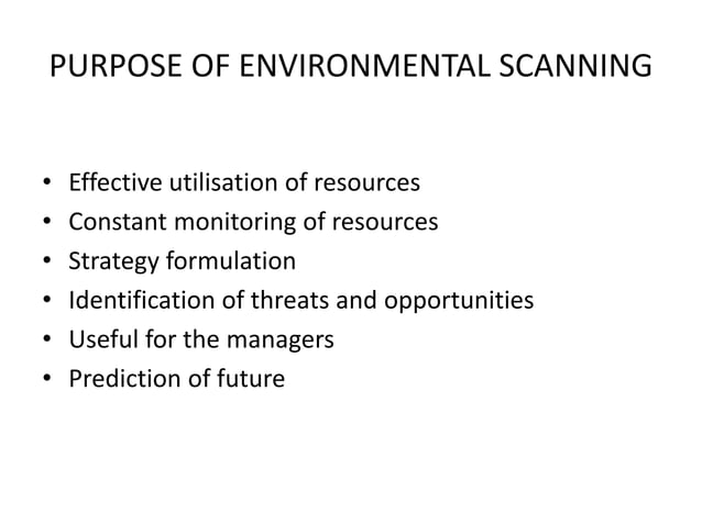 Environmental scanning-ppt | PPTX | Environmental Services Industry ...