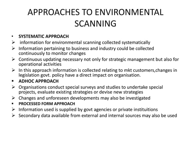 Environmental scanning-ppt | PPTX | Environmental Services Industry ...