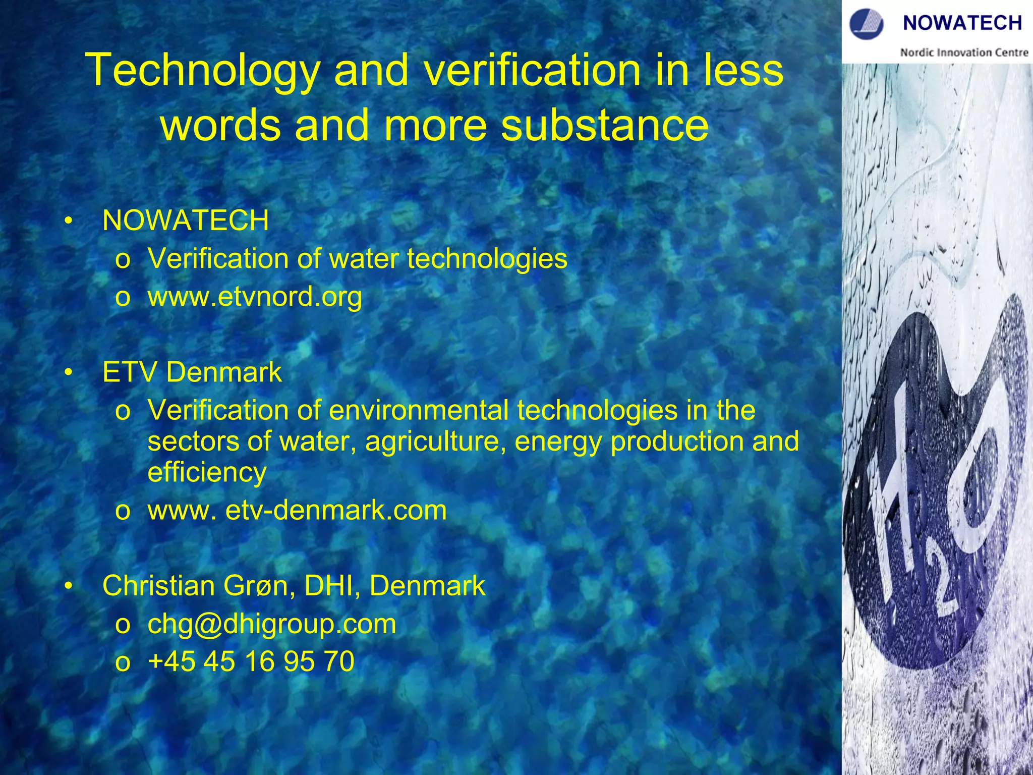 Environmental Technology Verification A Technology Service Or Public ...