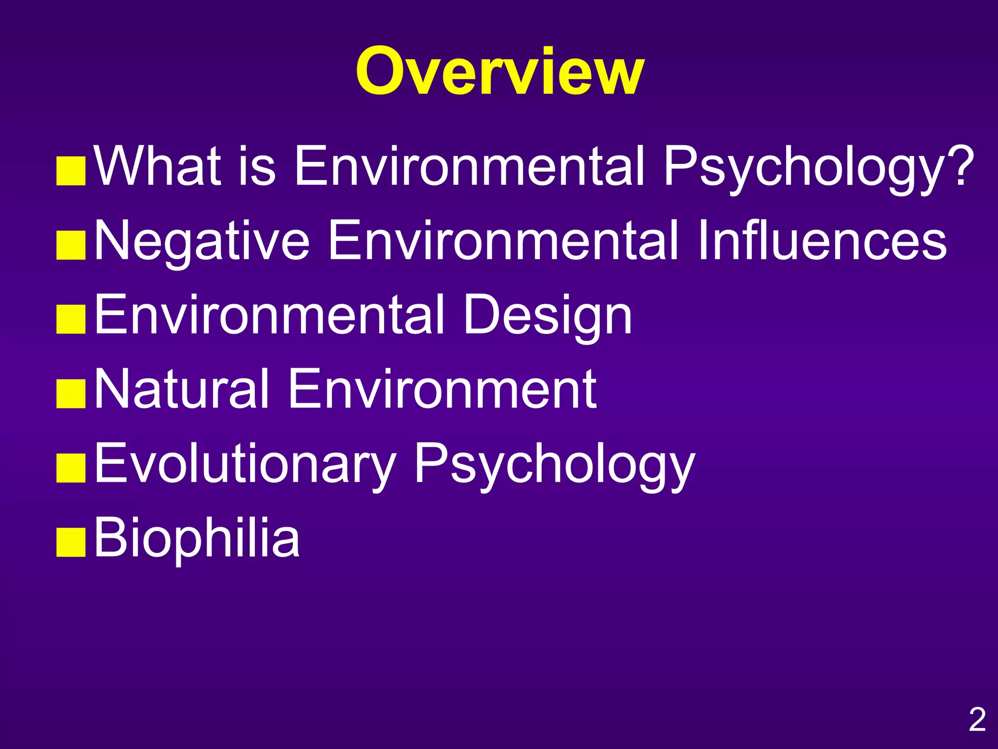 Environmental Psychology | ODP