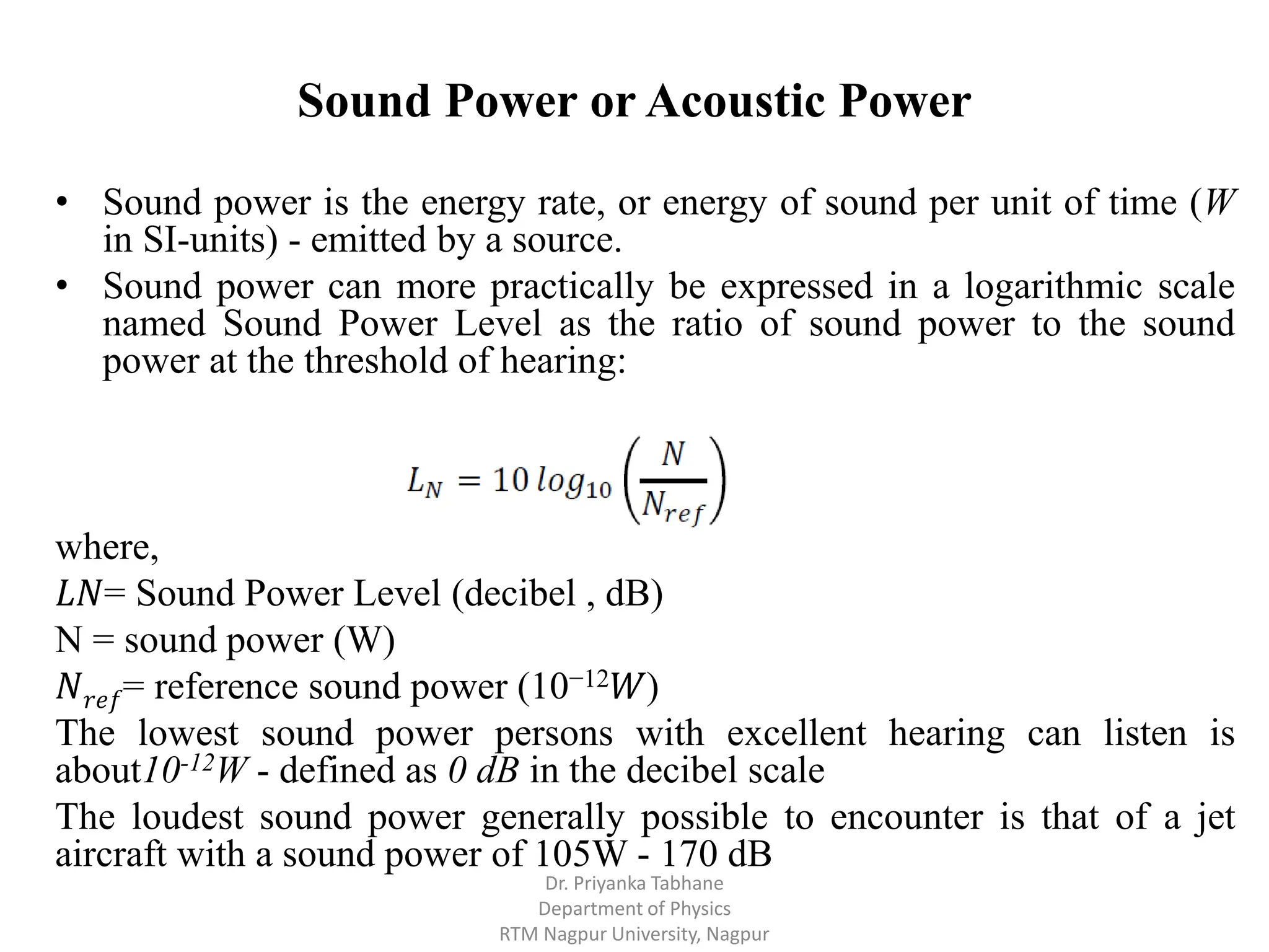 Environmental Acoustics- noise decible scale intensity pressure | PPTX