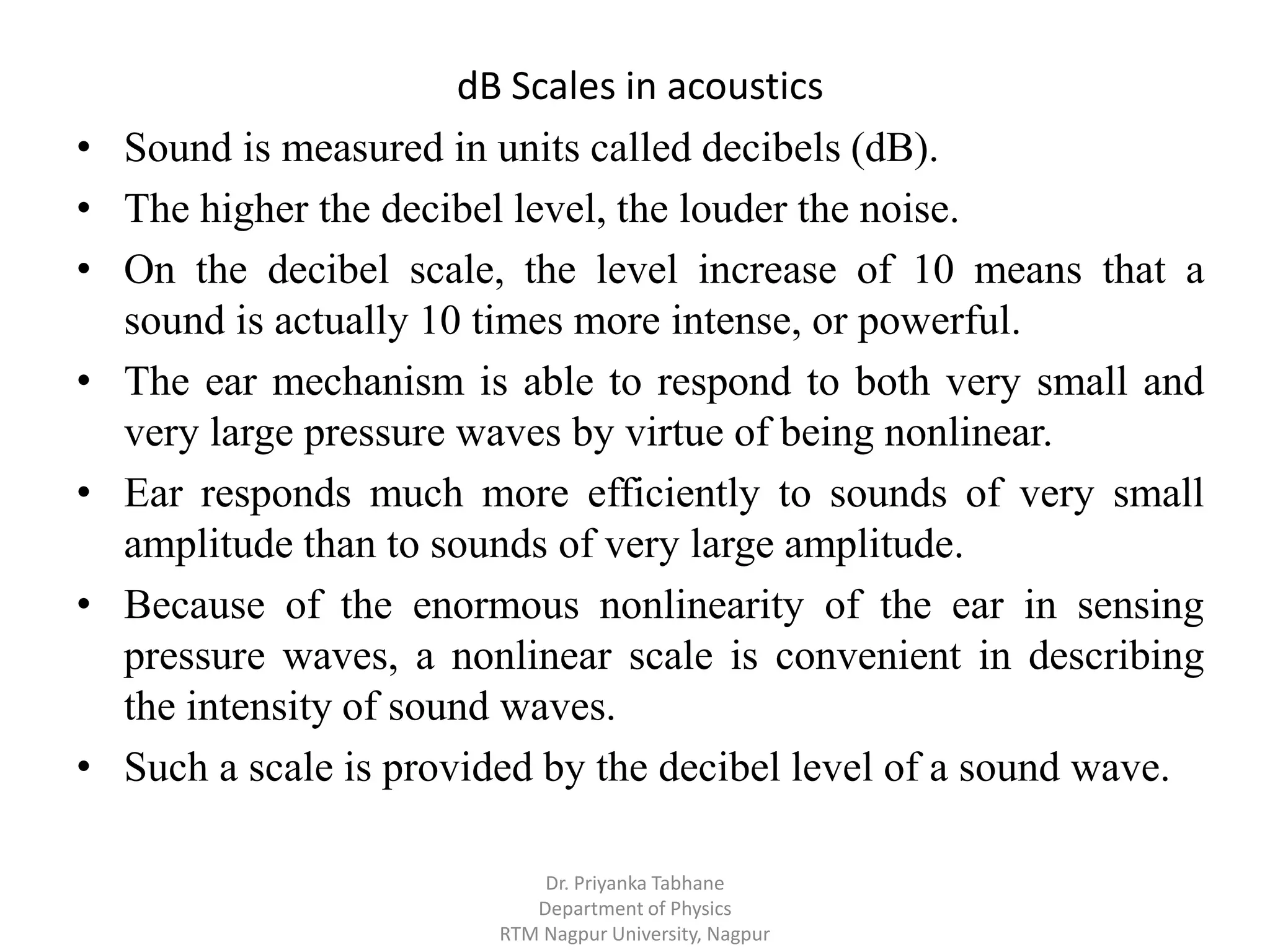 Environmental Acoustics- noise decible scale intensity pressure | PPTX