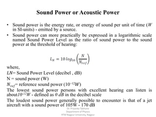Environmental Acoustics- noise decible scale intensity pressure | PPTX