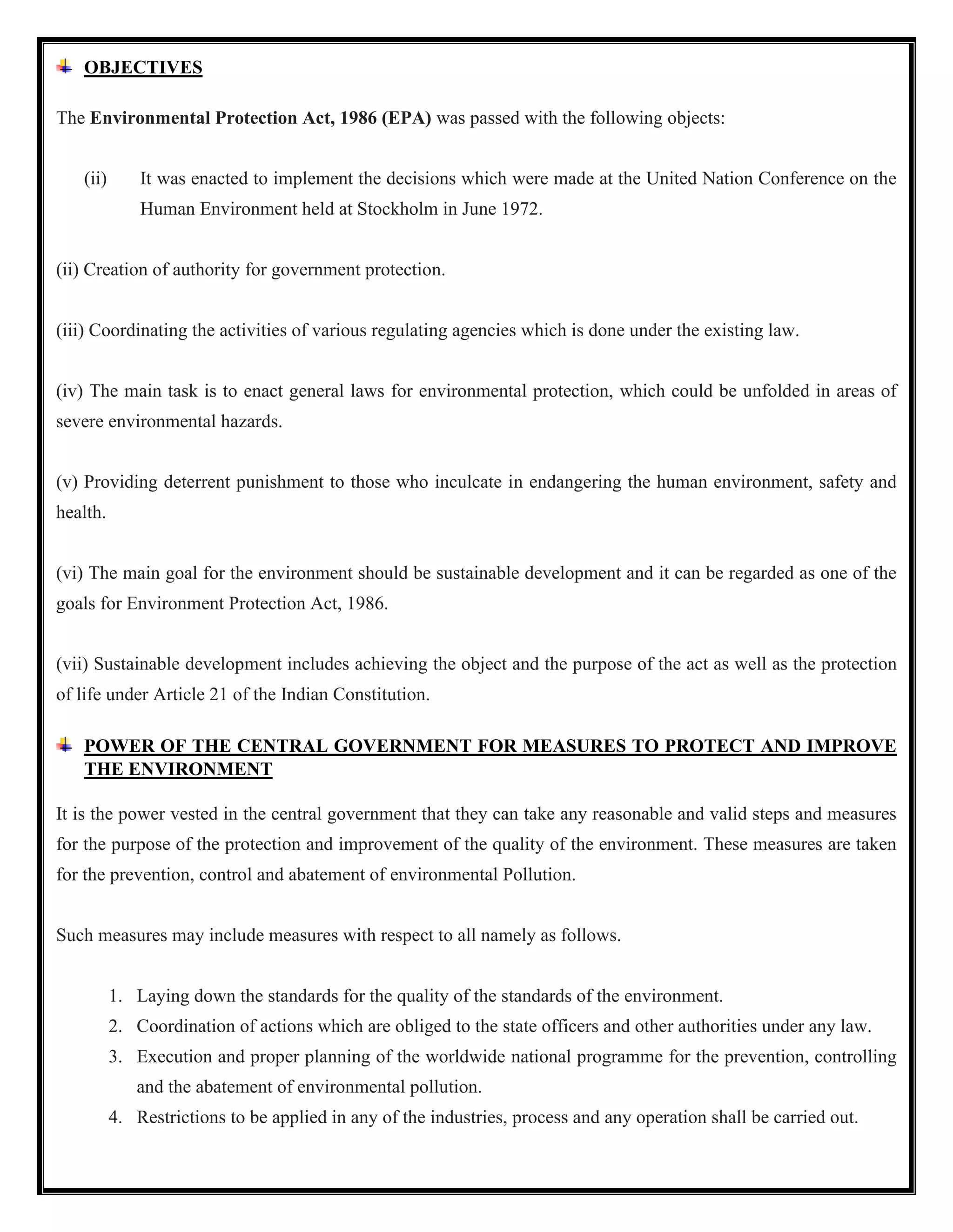 Environmental Protection Act (EPA) | PDF