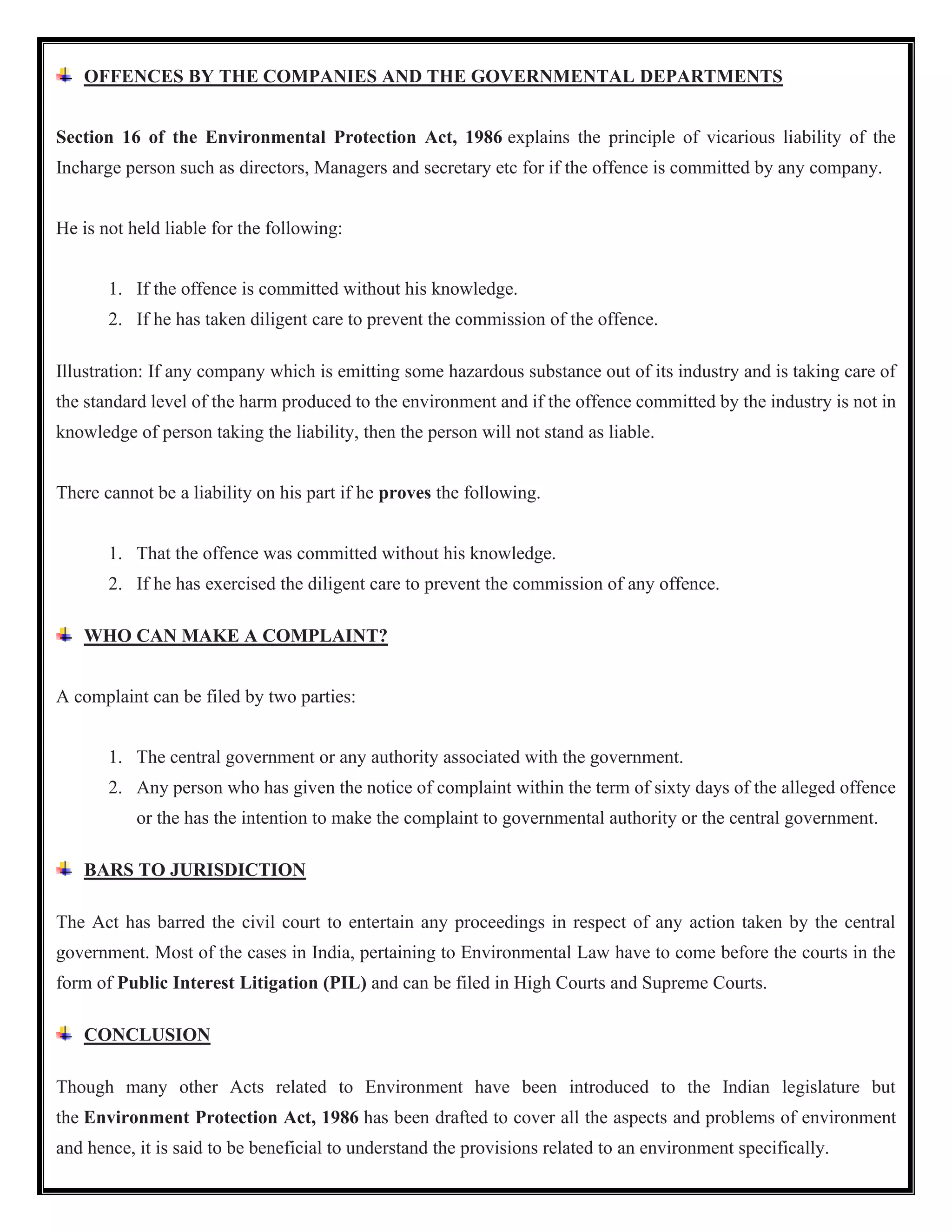 Environmental Protection Act (EPA) | PDF