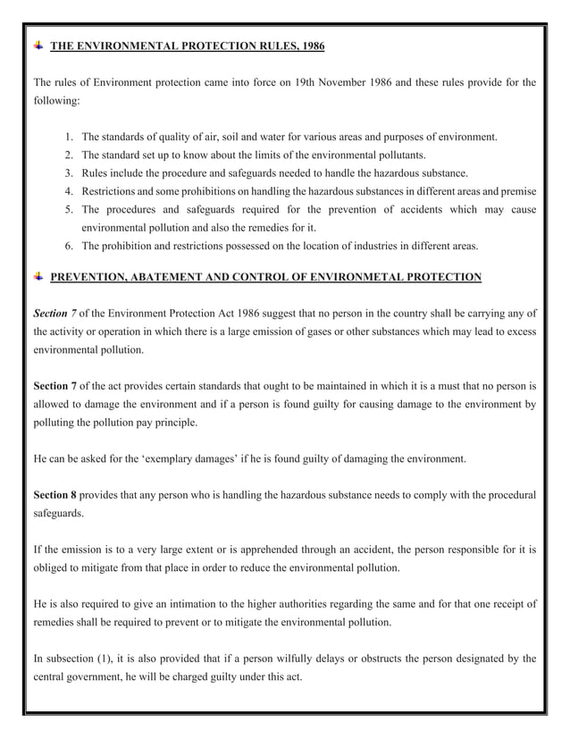 Environmental Protection Act (EPA) | PDF