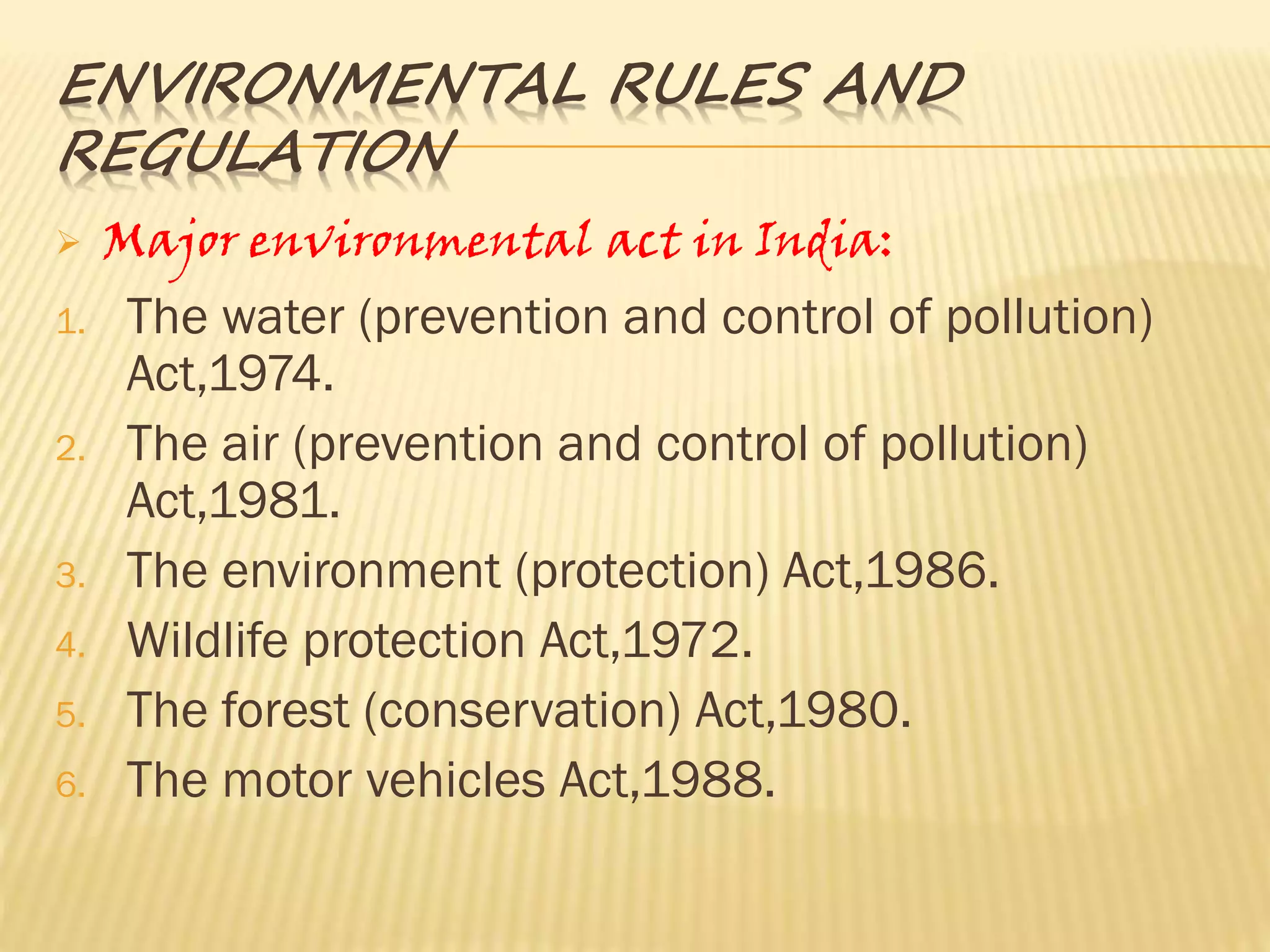 Environmental acts and regulations | PPTX
