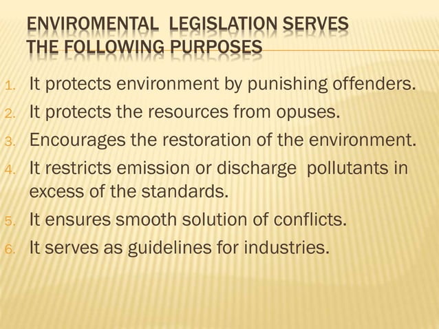 Environmental acts and regulations | PPTX | Environmental Services ...