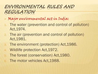 Environmental acts and regulations | PPTX