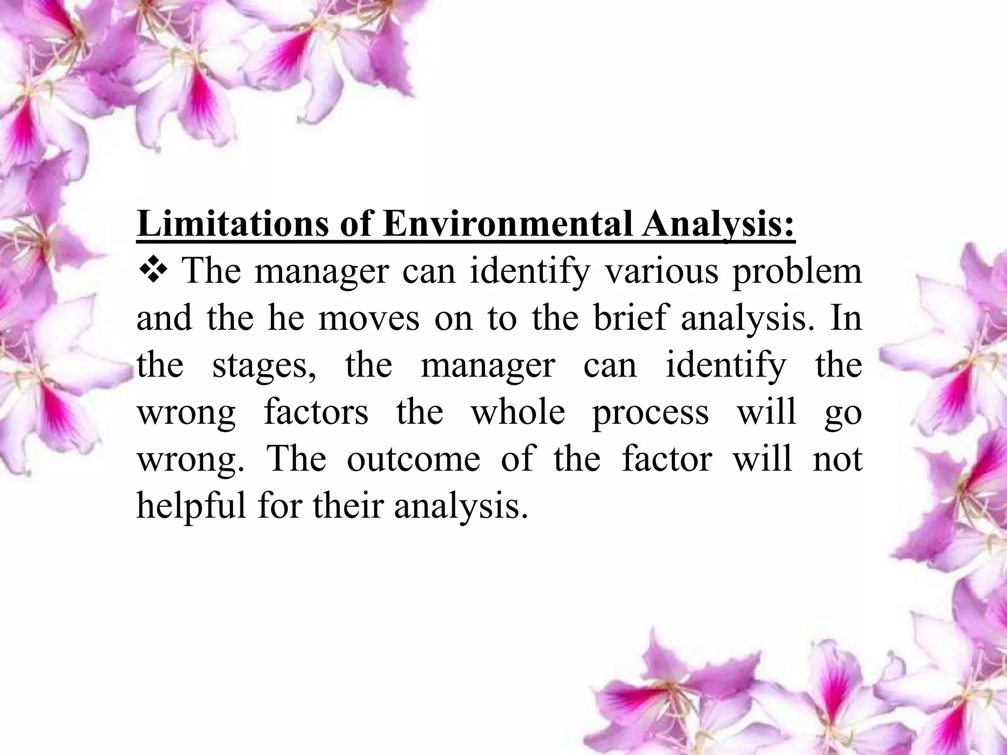Benefits and Limitations Environmental Analysis | PPT