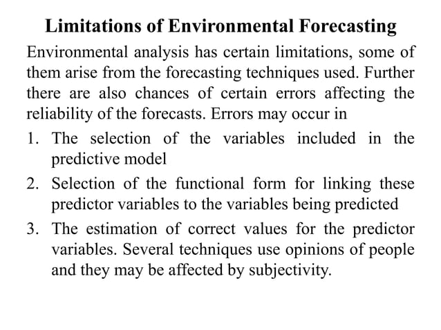 Environmental analysis and forecasting | PPT