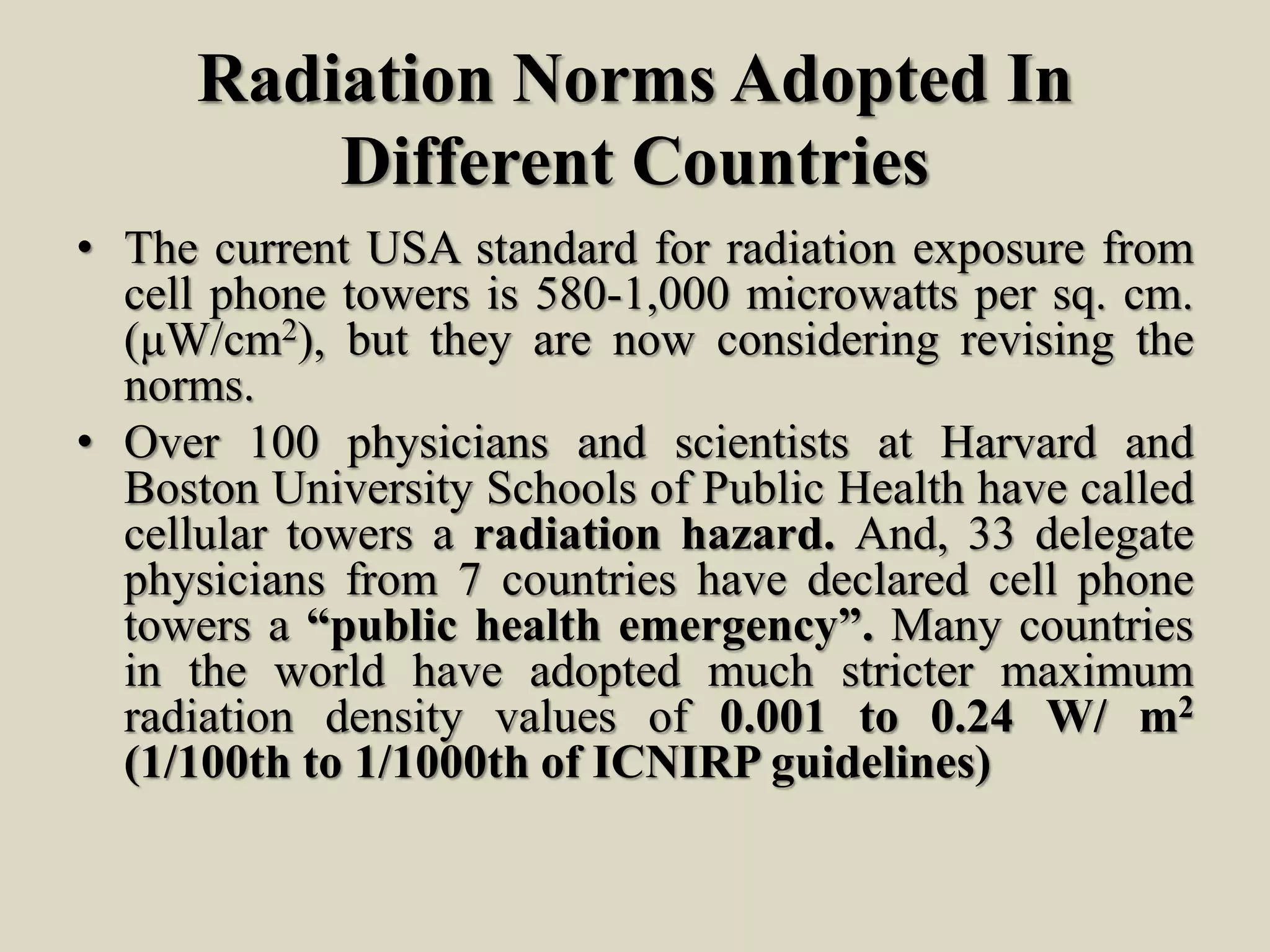 Environmental & Biological Effects of Cell Tower Radiation | PPTX