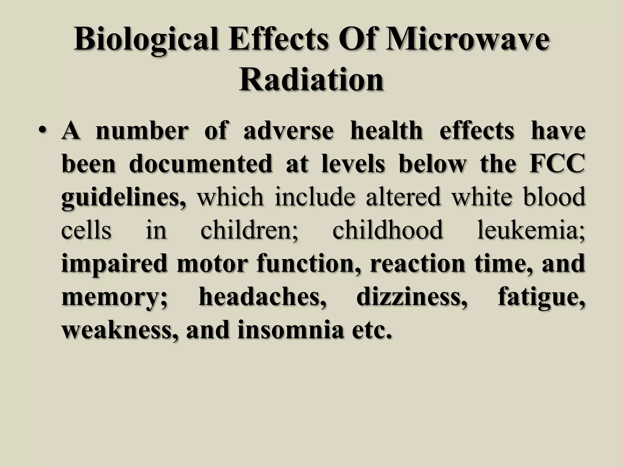Environmental & Biological Effects of Cell Tower Radiation | PPTX