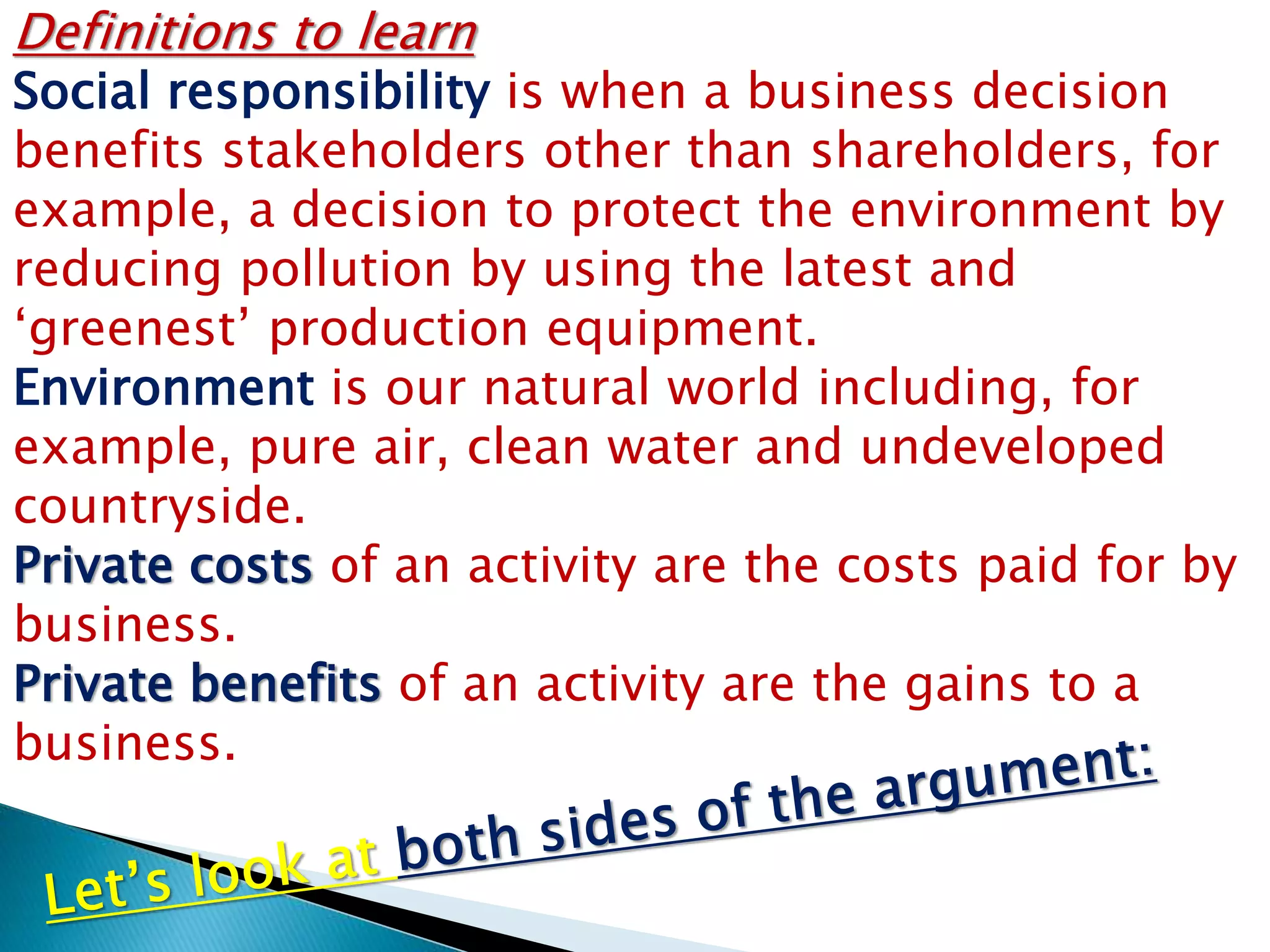 Environmental and ethical issues | PPTX