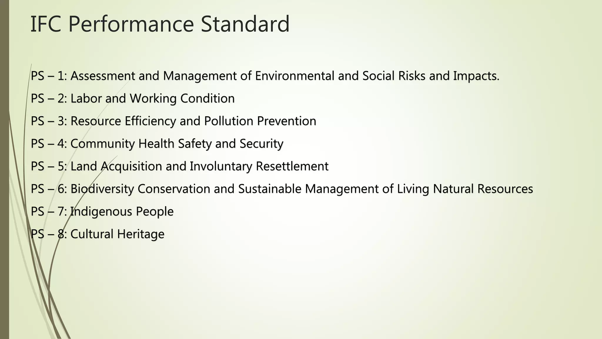 Environmental and social due diligence | PPTX