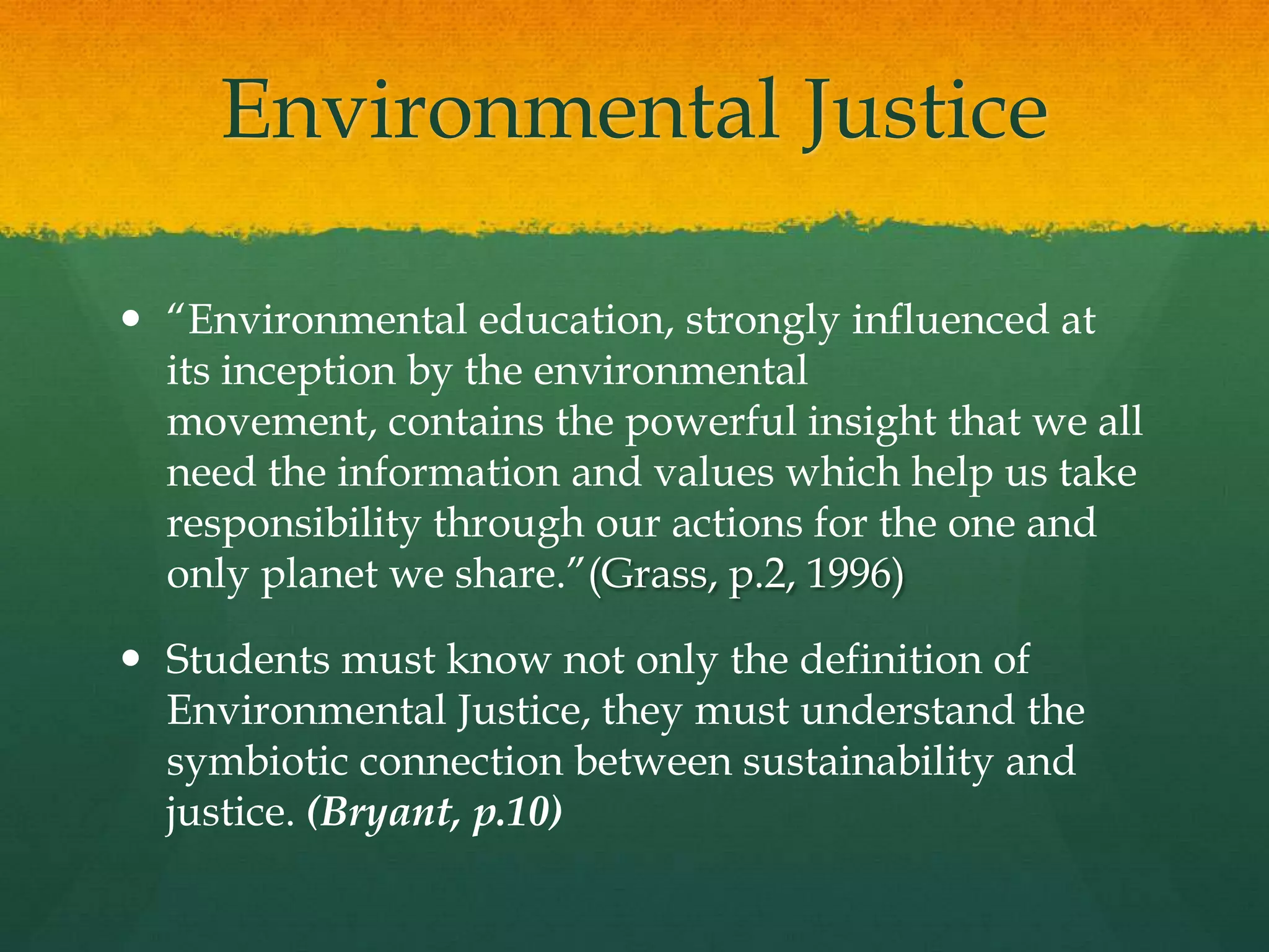 Environmental and Social Justice in Education | PPTX
