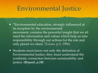 Environmental and Social Justice in Education | PPTX