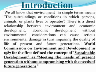 ENVIRONMENTAL CONCERNS AND SUSTAINABLE DEVELOPMENT - WITH SPECIAL ...
