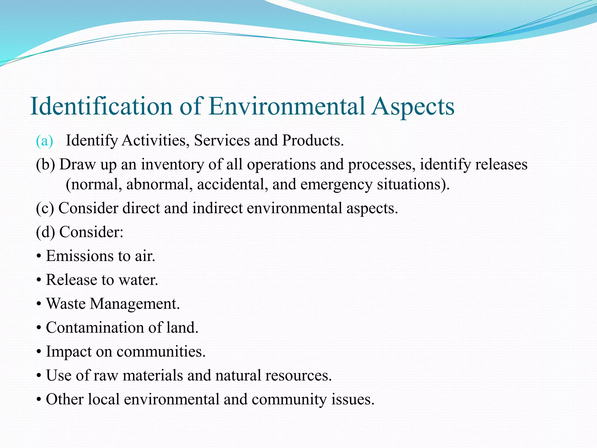 Environmental aspects and impacts | PPTX