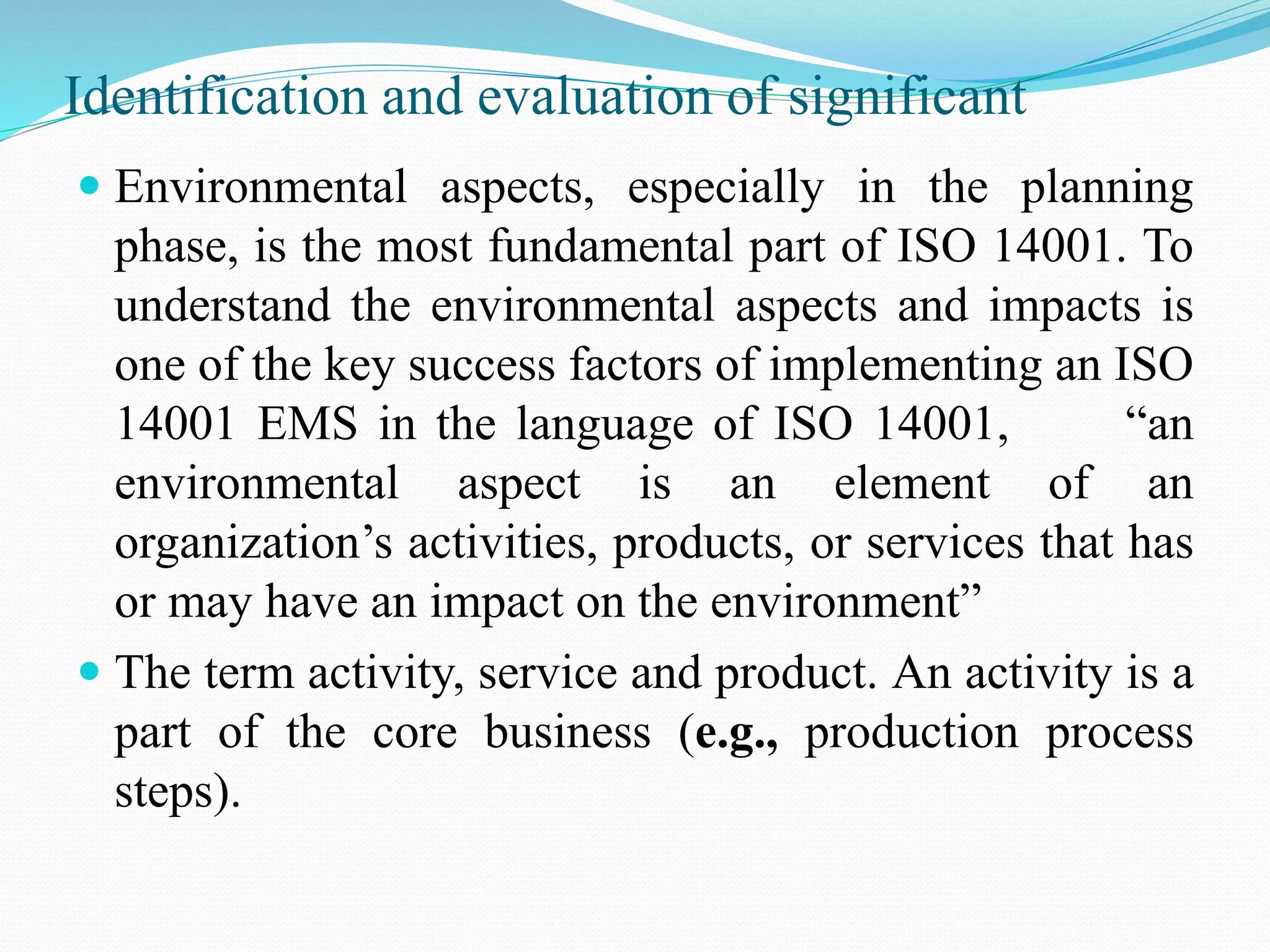 Environmental aspects and impacts | PPTX