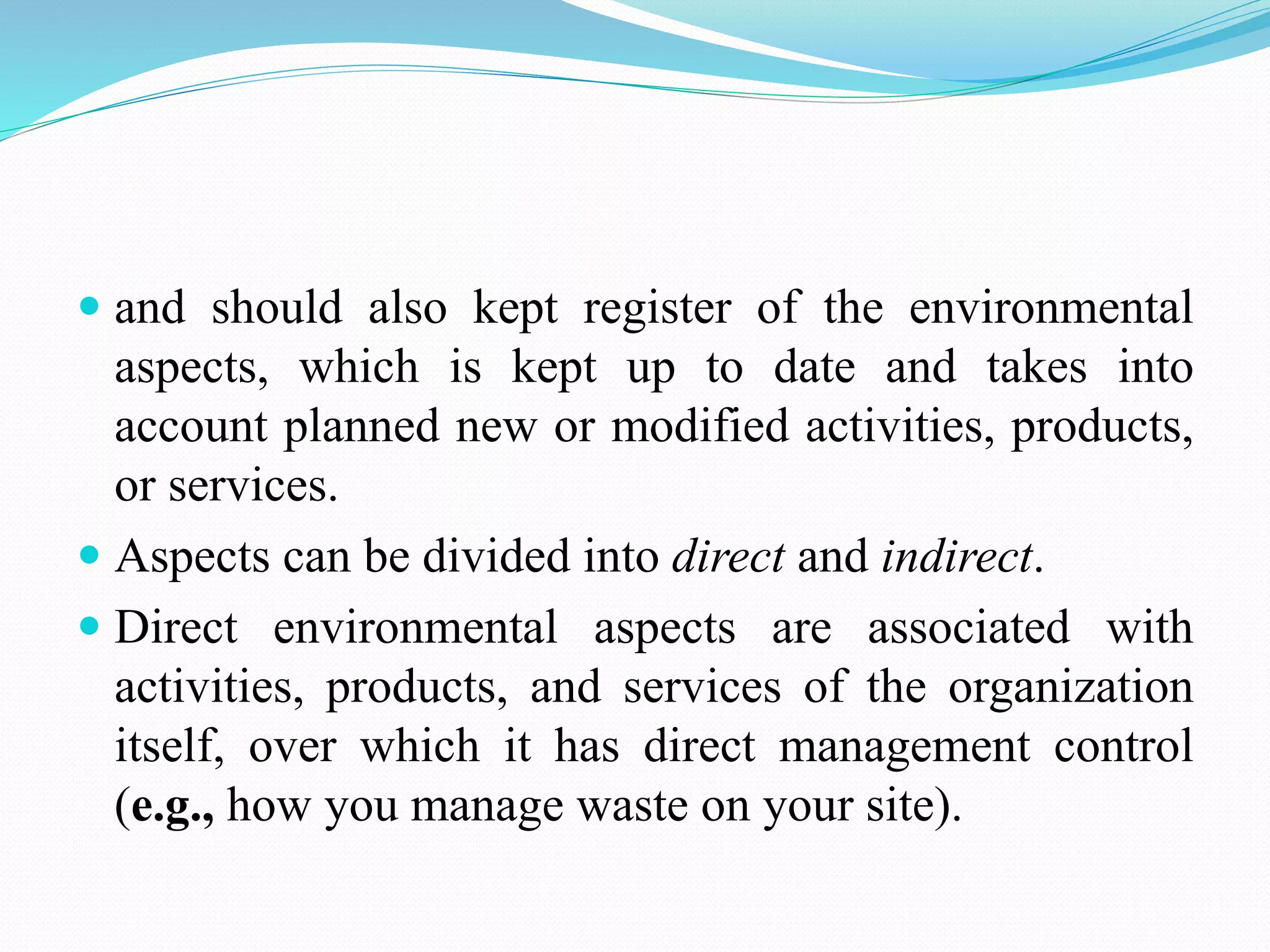 Environmental aspects and impacts | PPTX