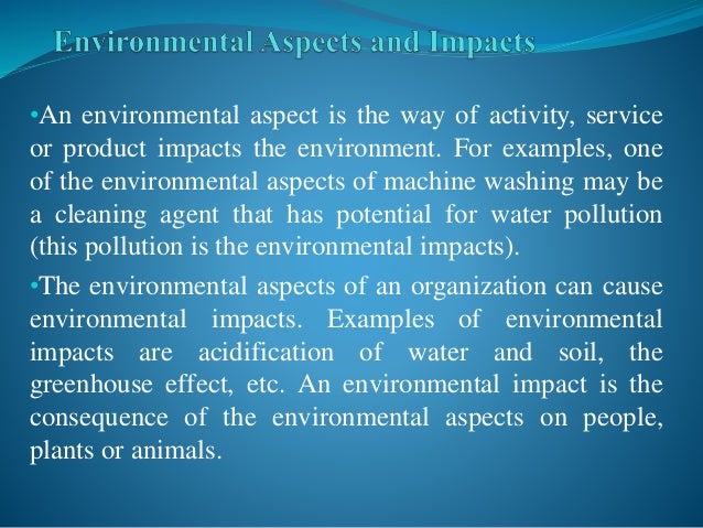 Environmental aspects and impacts
