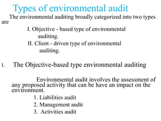 ENVIRONMENTAL Audit.pptx | Environmental Services Industry | Industries
