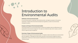 Environmental Audit presentation from student | PPTX