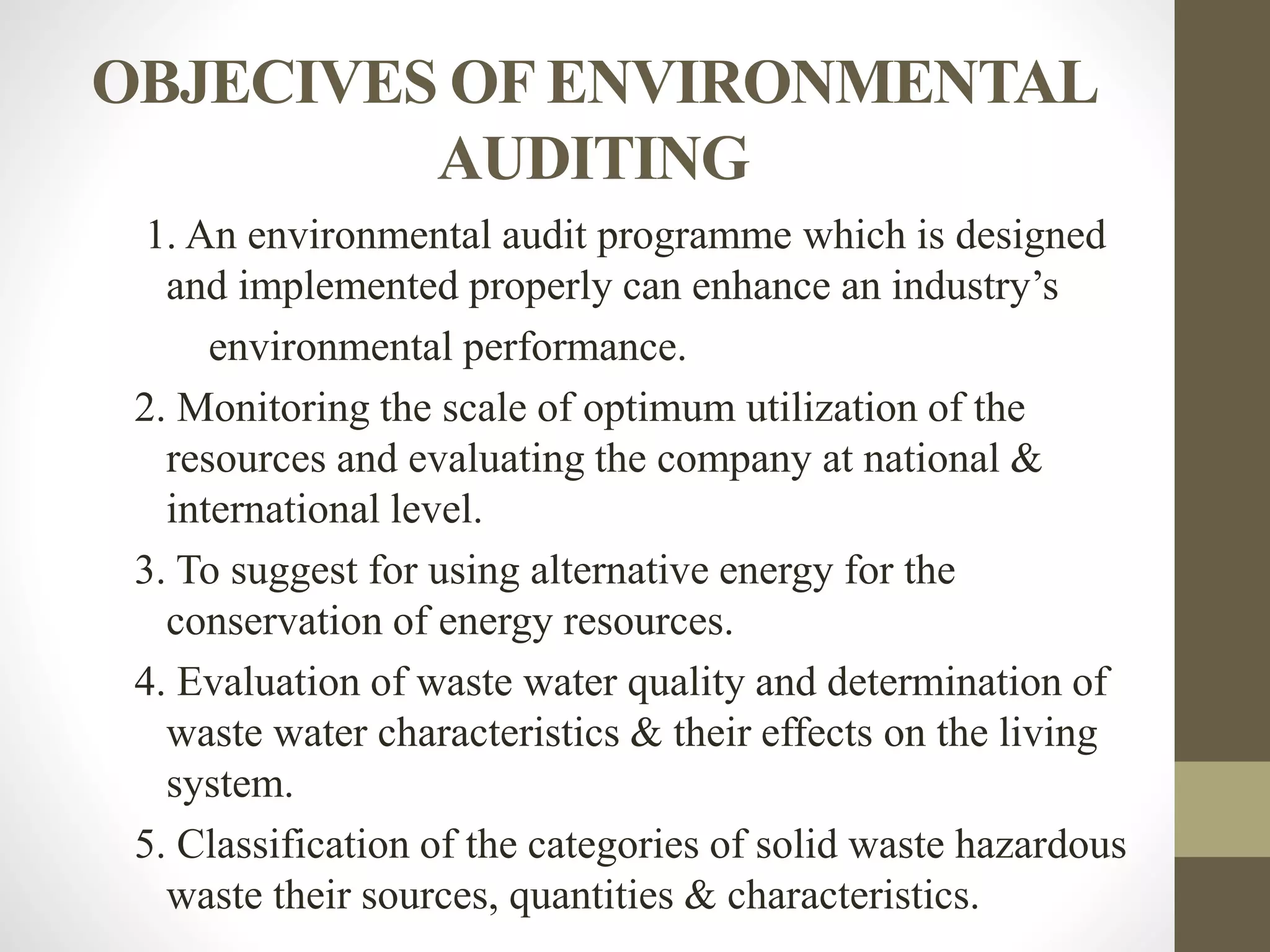 Environmental auditing ppt | PPTX