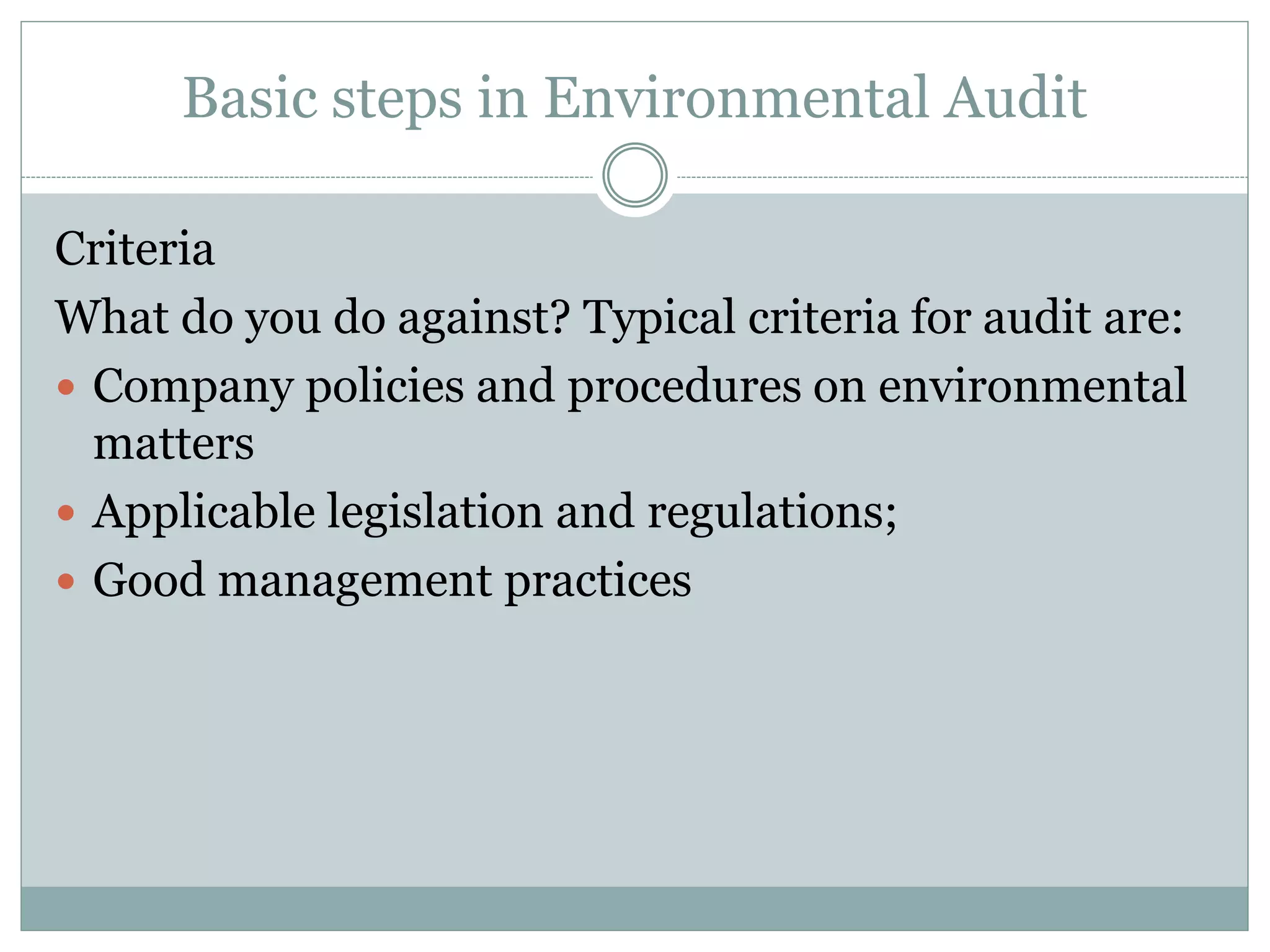 Environmental audit methodology | PPTX