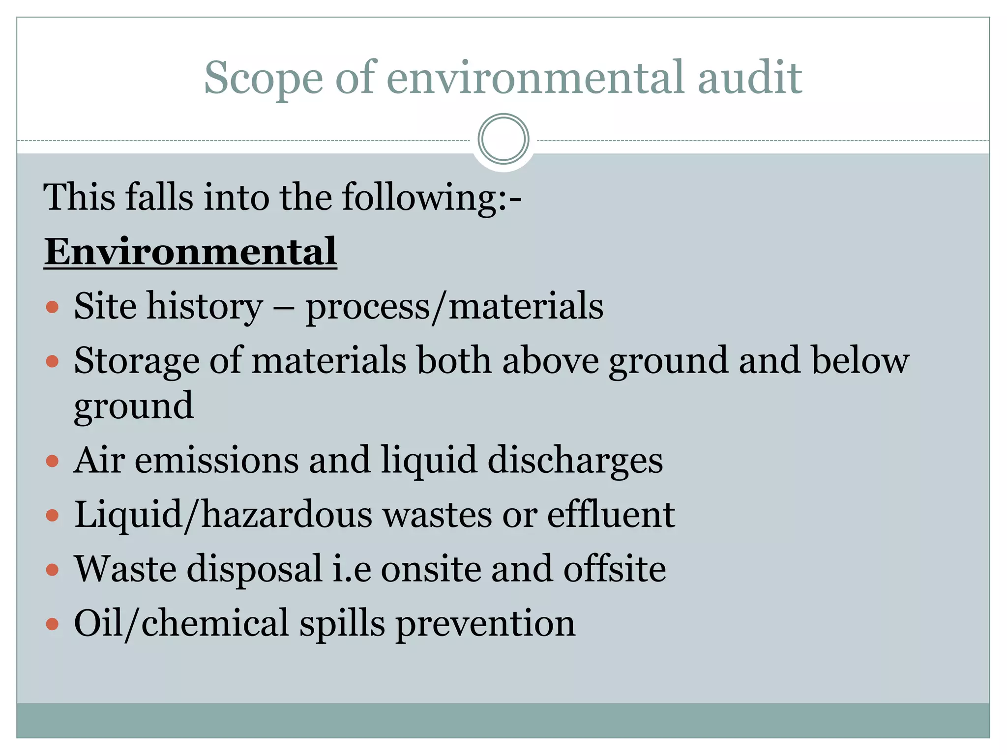 Environmental audit methodology | PPTX