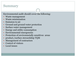 Environmental audit methodology | PPTX